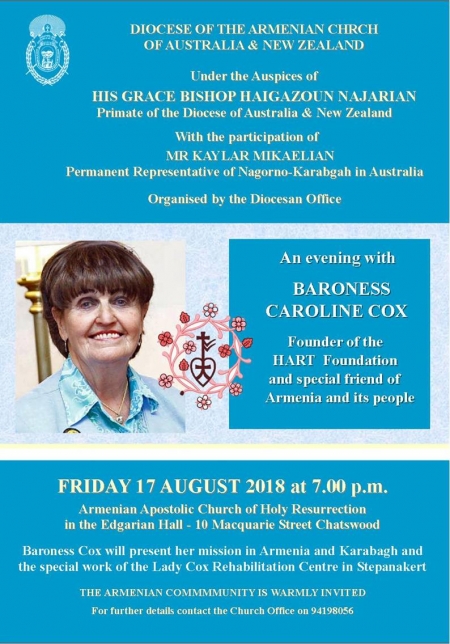 An Evening with Baroness Caroline Cox – Armenian Apostolic Church of ...